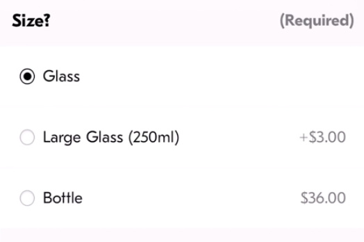 How to add multiple sizes/upgrades for menu items and drinks – me&u