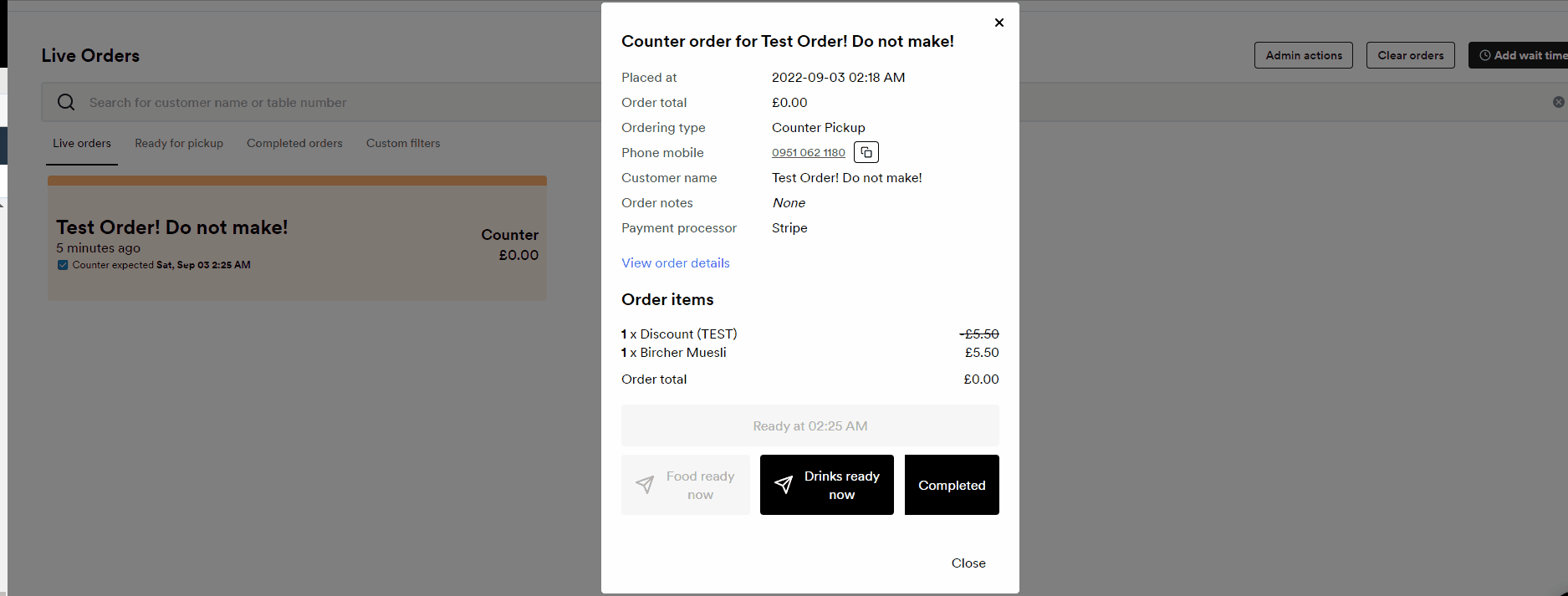 SMS Notifications for Order Status – me&u