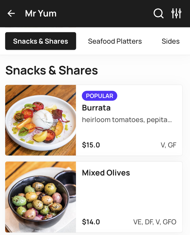 How to add dietary information/tags to menu items – me&u