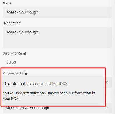 Menu Fields Locking for Synced POS – me&u